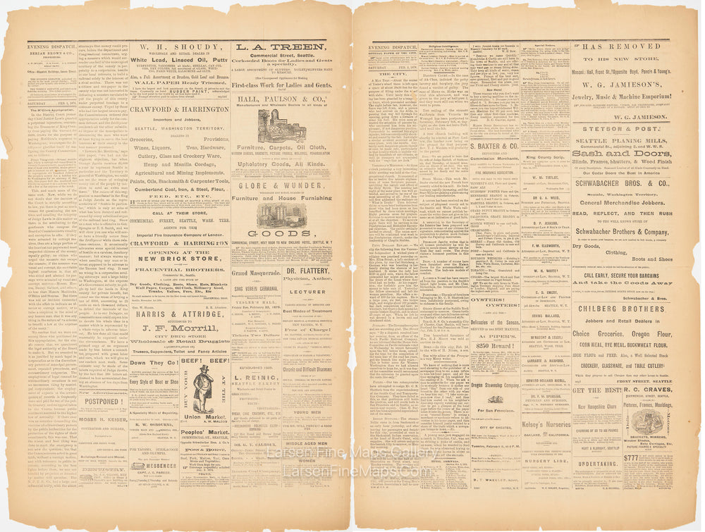 Evening Dispatch Seattle, Washington Territory, Saturday, February 2,