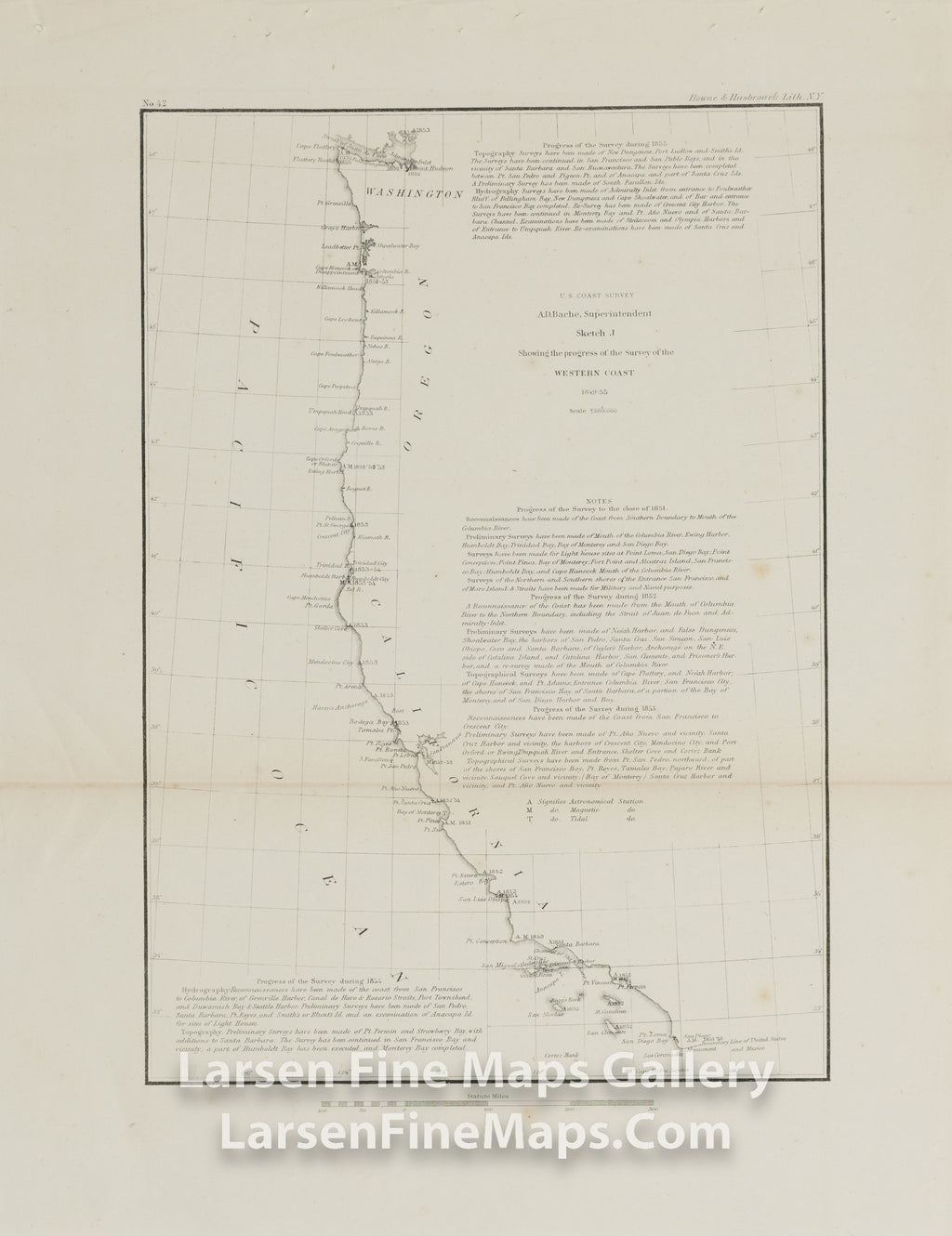 U.S. Coast Survey A.D. Bache Superintendent, Sketch J, Showing the pro