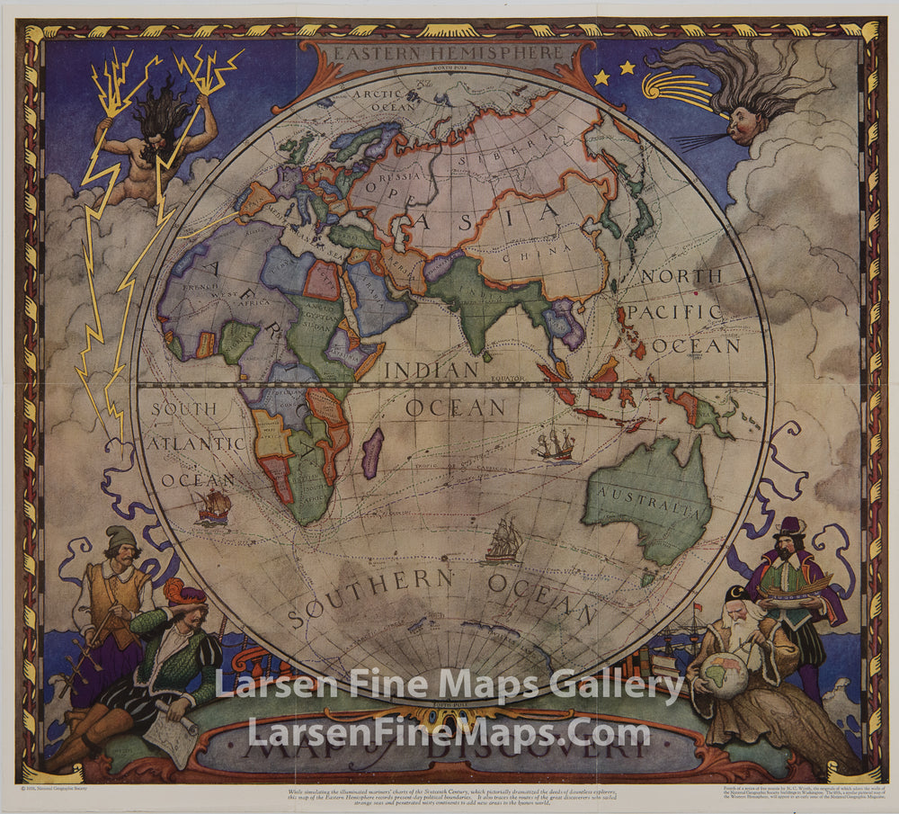 Eastern Hemisphere Map of Discovery
