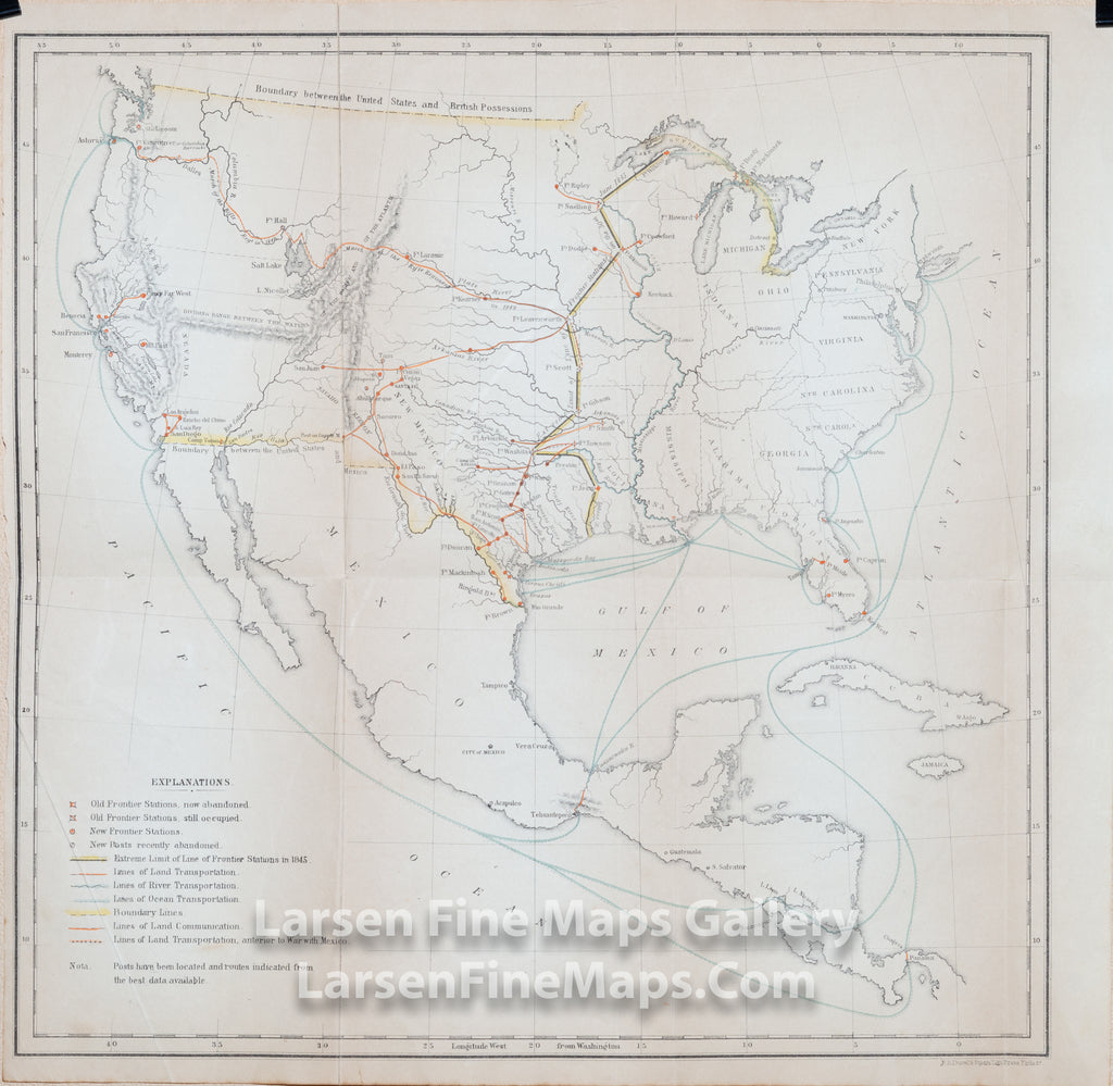 Frontier Stations, Boundaries Between the United States, Mexico and Br