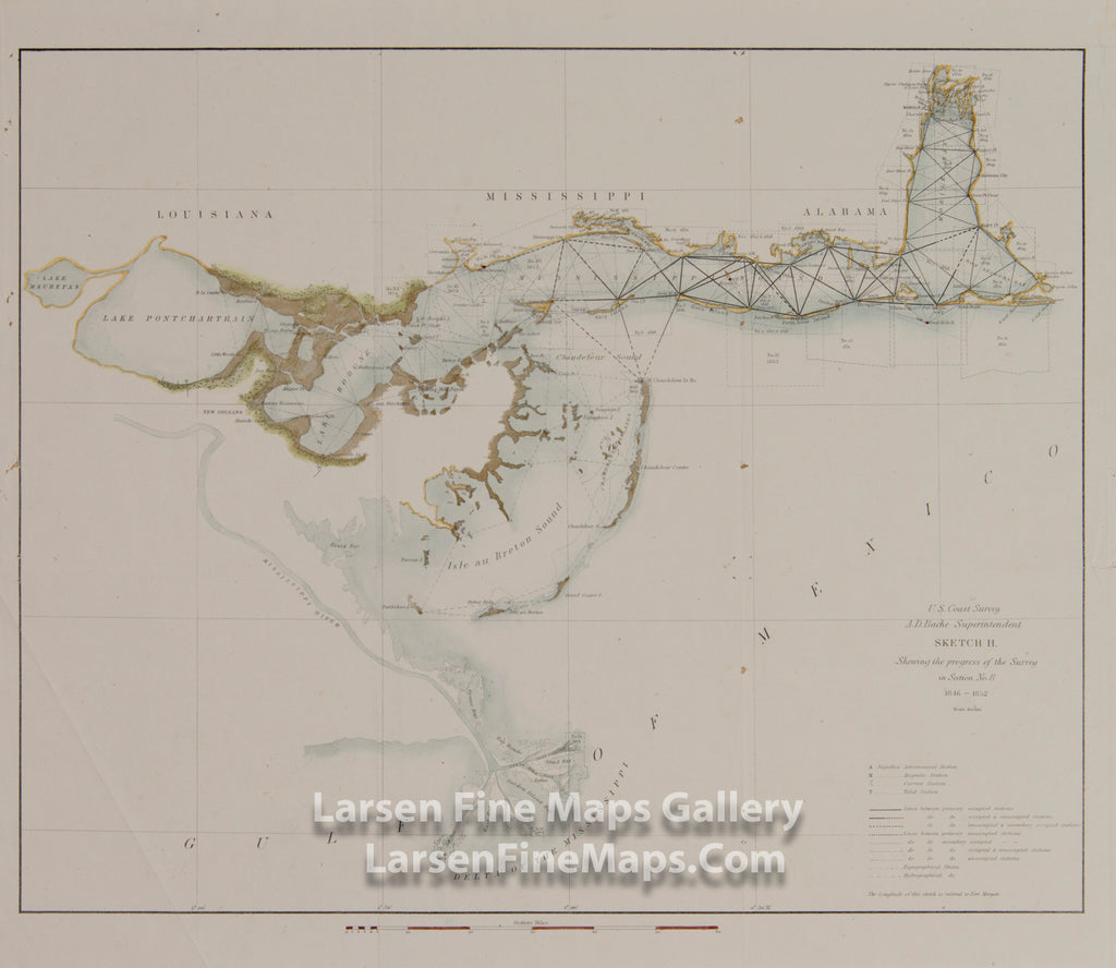 Sketch H Showing the Progress of the Survey in Section No. 8 1846 - 18