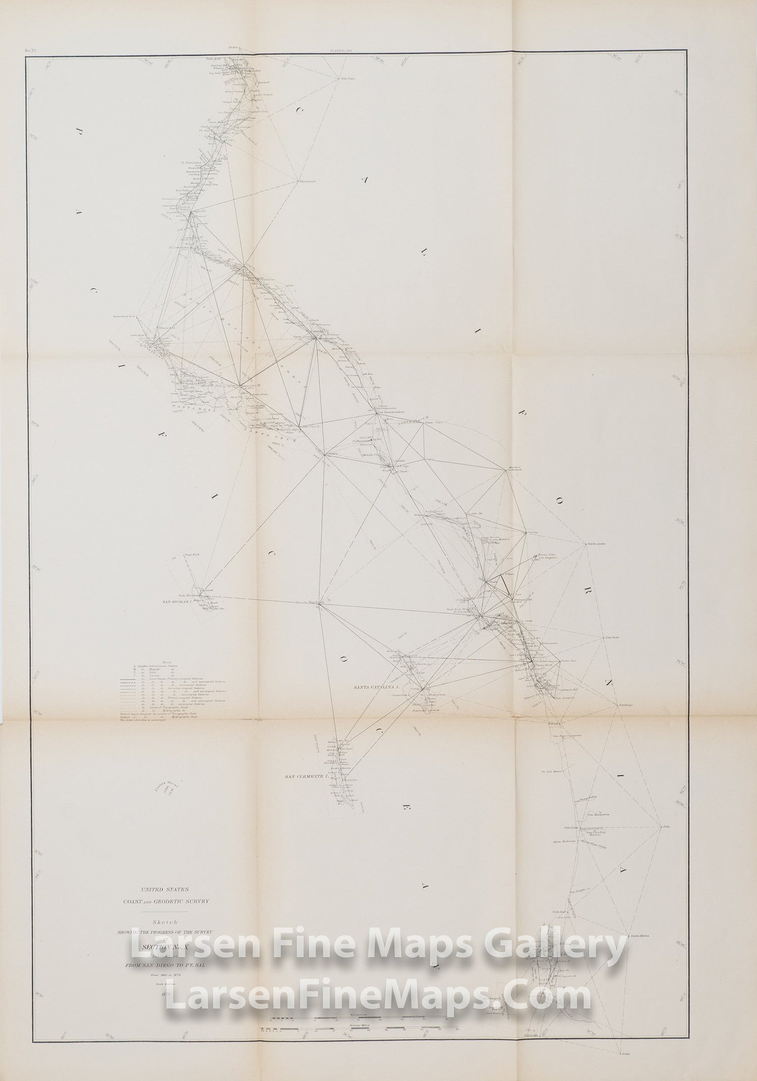 Sketch Showing the Progress of the Survey in Section X (Lower Sheet).